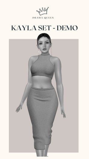 Second Life Marketplace Drama Queen Kayla Cashmere Set Demo Add